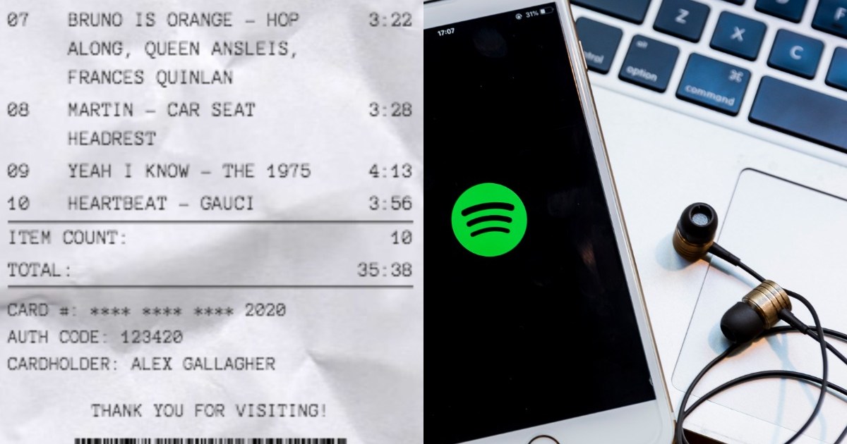 This App Will Turn Your Top Spotify Tracks Into Very Aesthetic Receipts