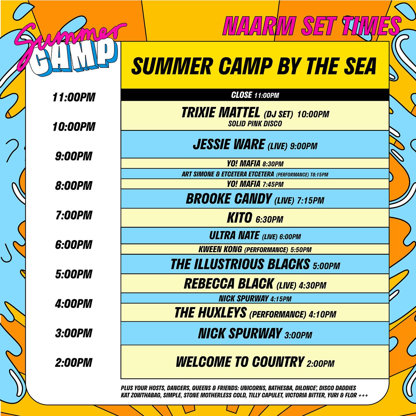 Here Are the Set Times for Summer Camp 2023