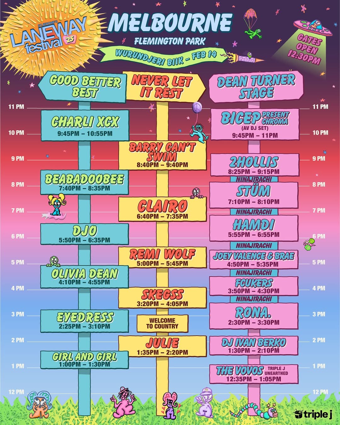 The 2025 Laneway Festival Set Times Are Here - Music Feeds