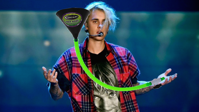 Justin Bieber Fails At Beer Bong, Faces $100K Lawsuit For Smashing Dude ...