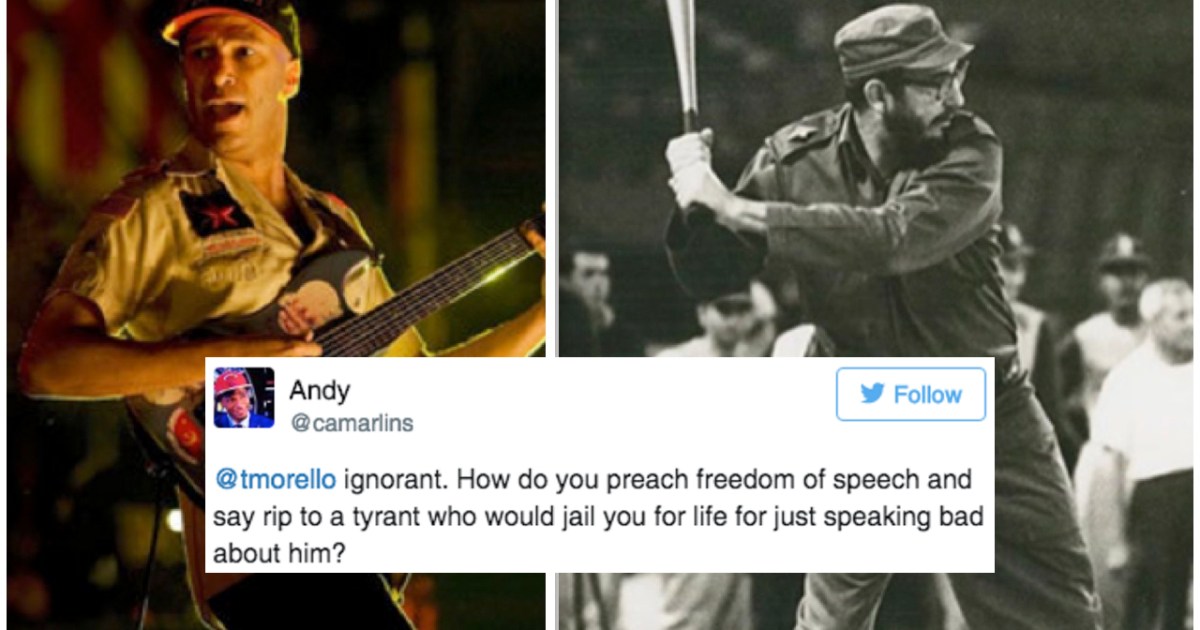 Tom Morello Cops Flak Over "RIP Fidel Castro" Post - Music Feeds